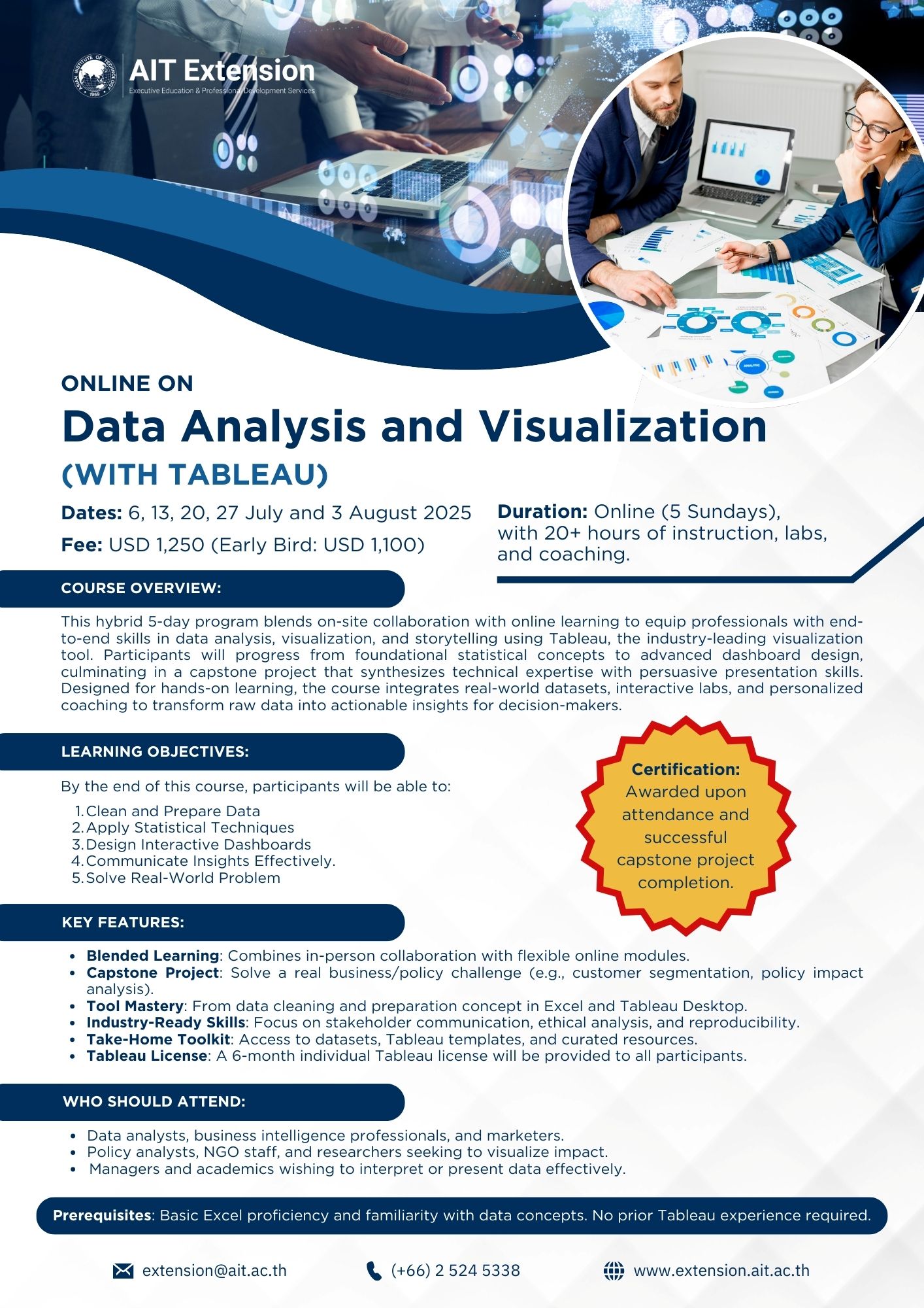 Online Professional Development Course on Data Analysis and Visualization (with Tableau) | AIT ...